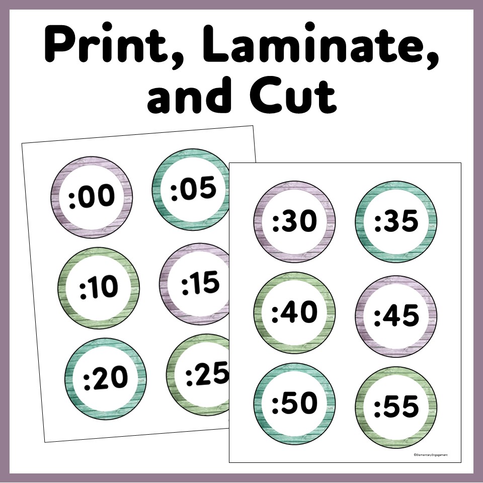Clock Numbers in Distressed Wood for Telling Time to Five Minutes ...