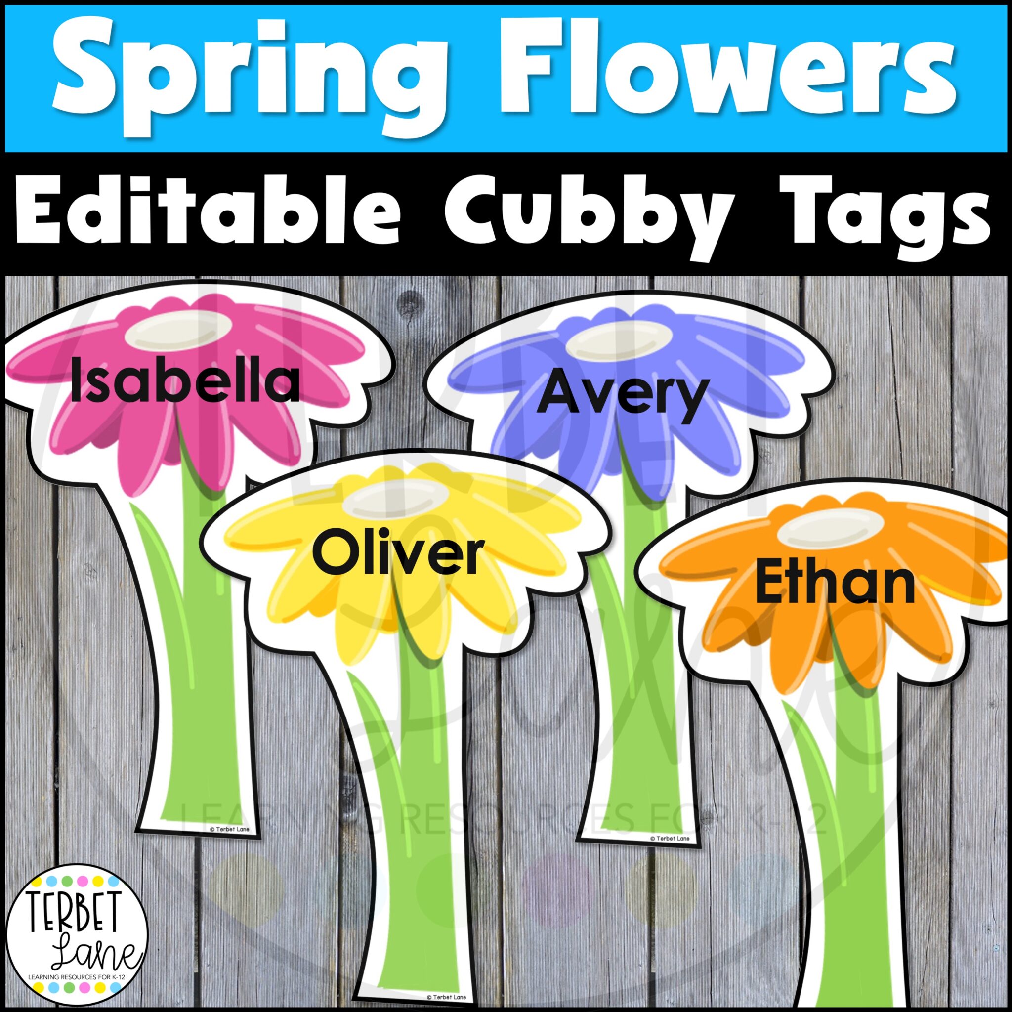 Editable Spring Cubby Tags | Locker Labels | Made By Teachers