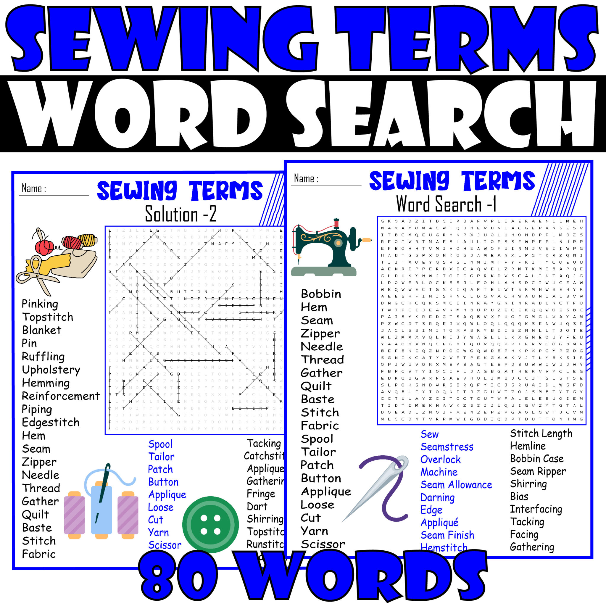 SEWING TERMS Word Search Puzzle , SEWING TERMS Word Search WorkSheet ...