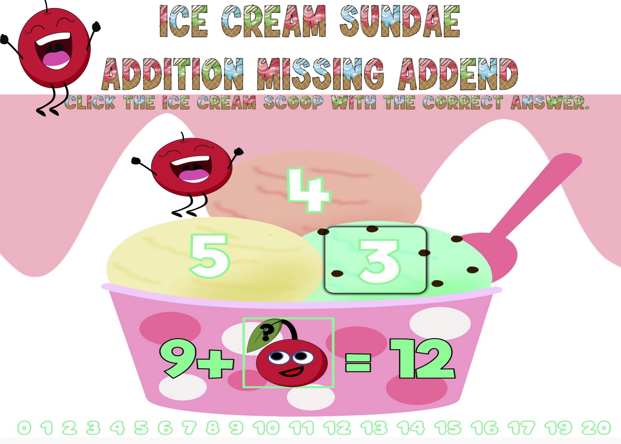 Ice Cream Sundae-Find the Missing Addend | Made By Teachers