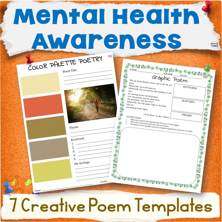 Mental Health Awareness Month Poetry Writing Activities - Print and ...