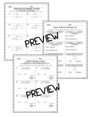 Perpendicular and Parallel Lines - Editable Student Practice Pages ...