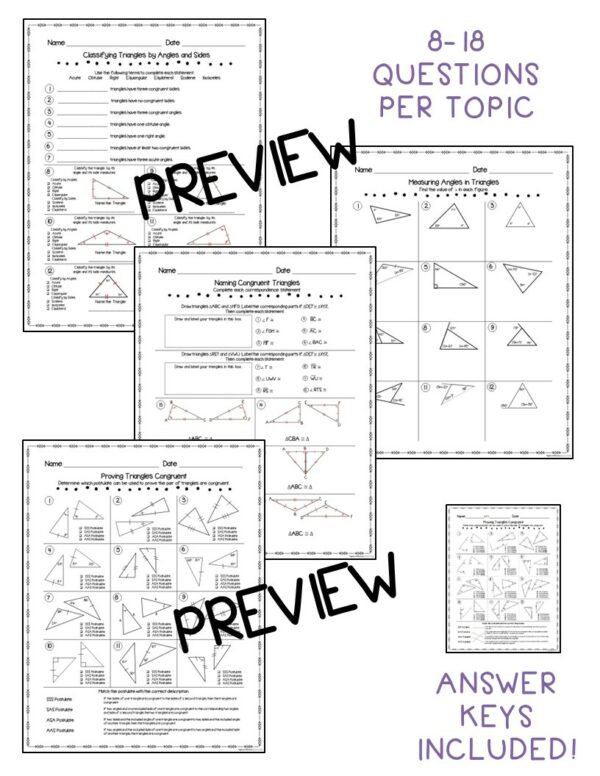 Triangles - Editable Student Practice Pages | Made By Teachers