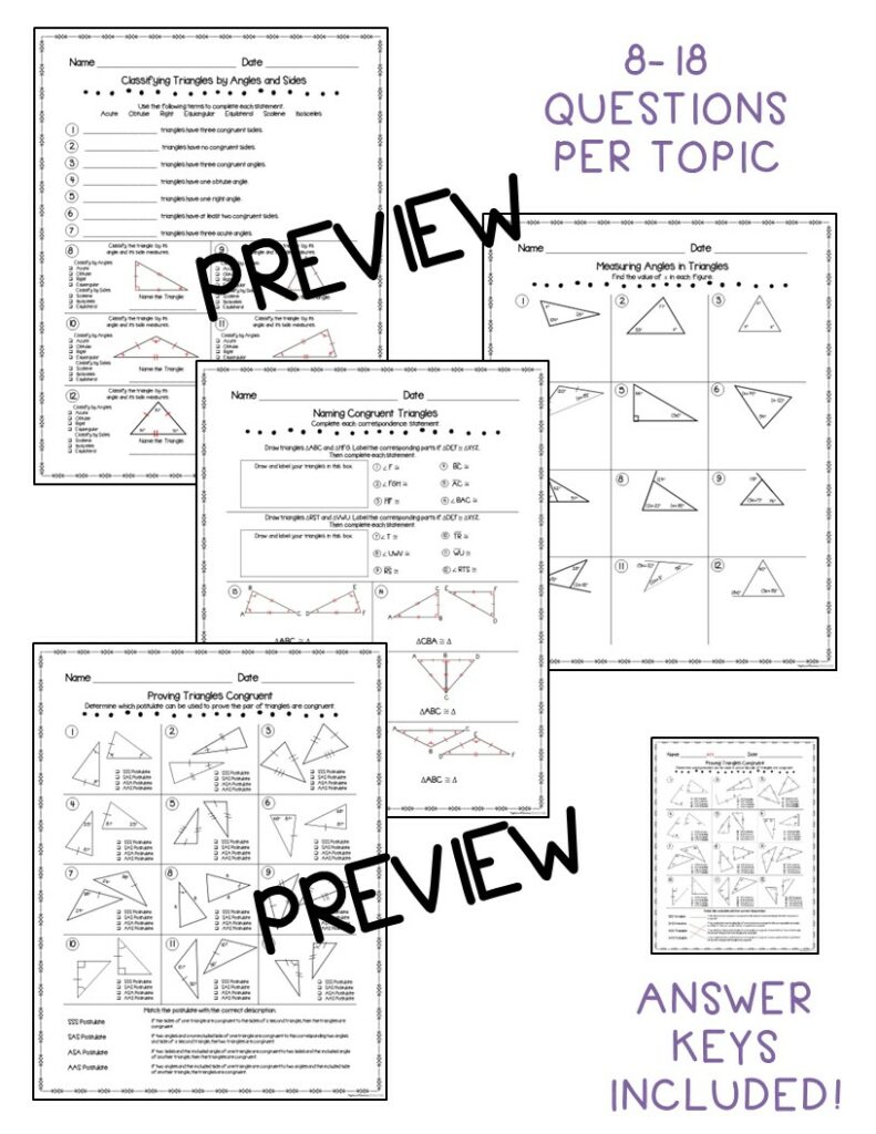 Triangles - Editable Student Practice Pages | Made By Teachers