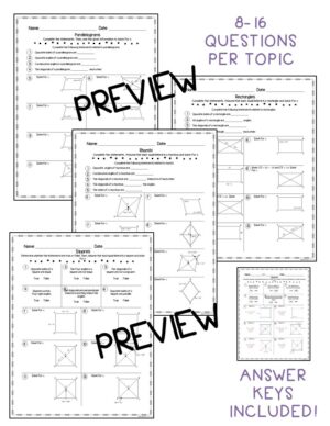 Quadrilaterals - Editable Student Practice Pages | Made By Teachers