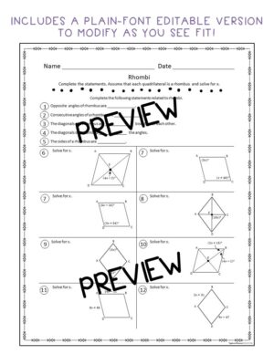 Quadrilaterals - Editable Student Practice Pages | Made By Teachers