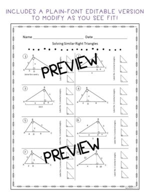 Right Triangles - Editable Student Practice Pages | Made By Teachers