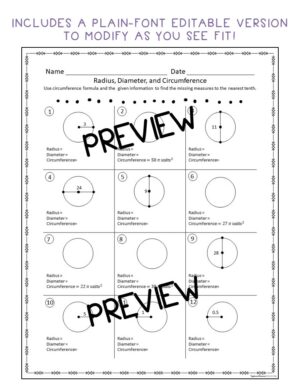 Circles - Editable Student Practice Pages | Made By Teachers