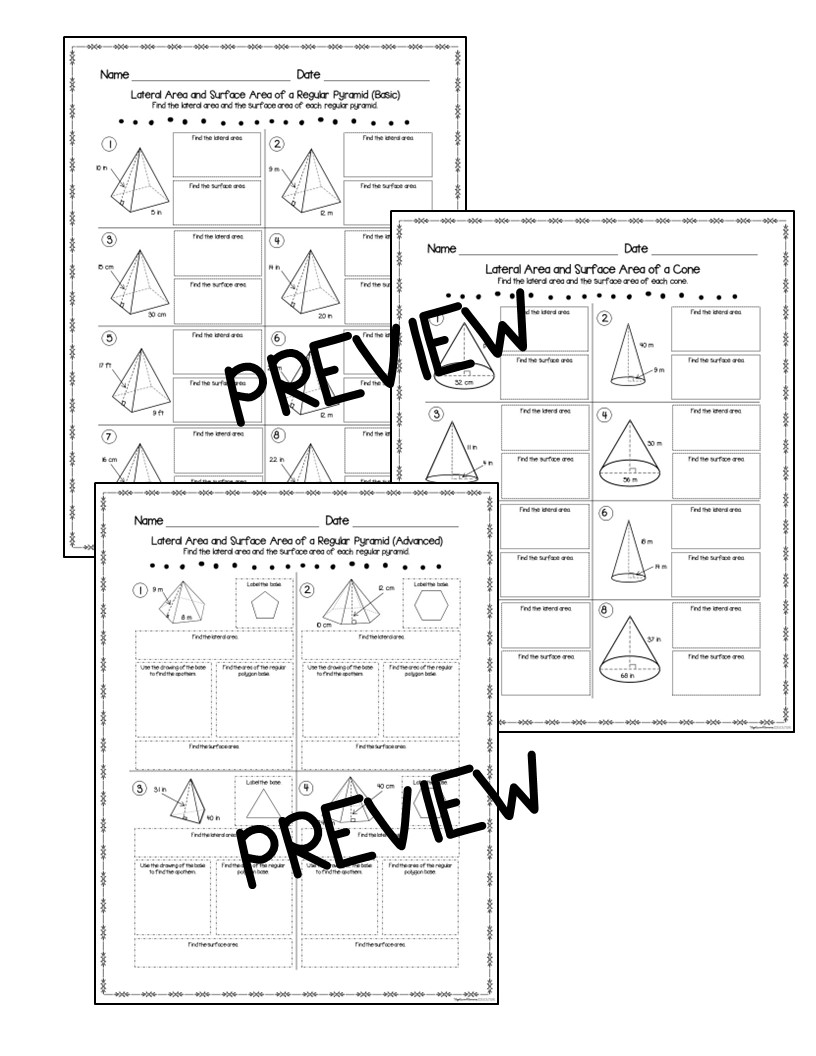 Surface Area and Volume - Editable Student Practice Pages | Made By ...