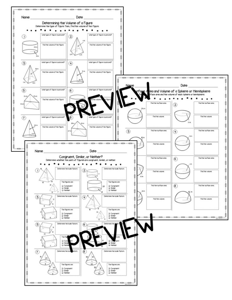 Surface Area and Volume - Editable Student Practice Pages | Made By ...