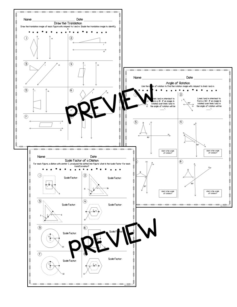 Transformations - Editable Student Practice Pages | Made By Teachers