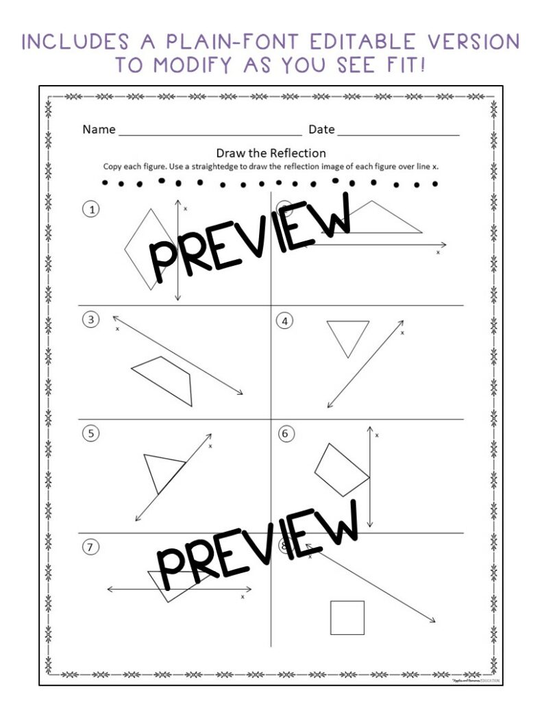 Transformations - Editable Student Practice Pages | Made By Teachers