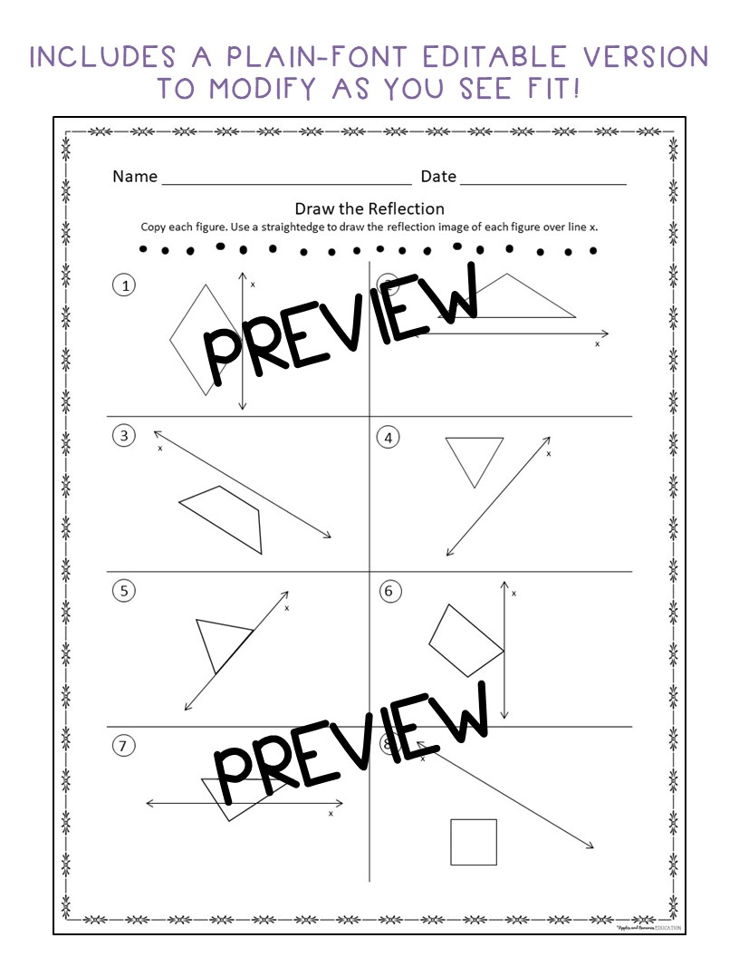 Transformations - Editable Student Practice Pages | Made By Teachers
