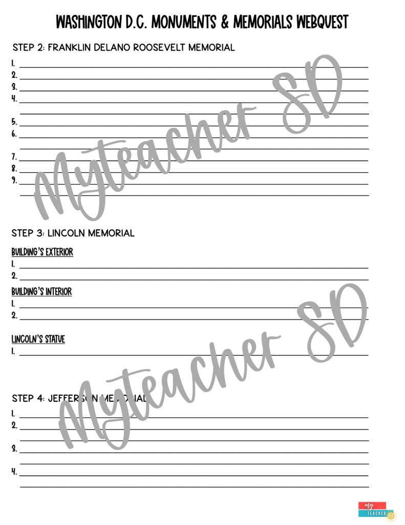 Web Quest: Monuments and Memorials | Made By Teachers