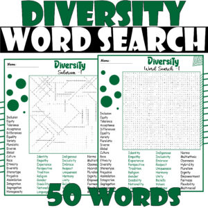 Diversity Word Search Puzzle , Diversity Word Search Activities | Made ...