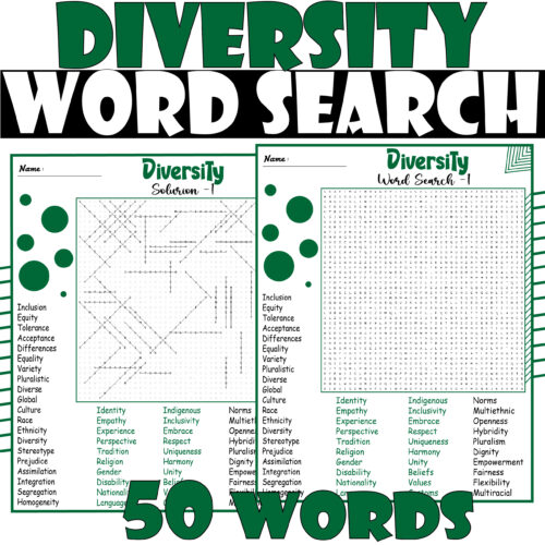 Diversity Word Search Puzzle , Diversity Word Search Activities | Made ...