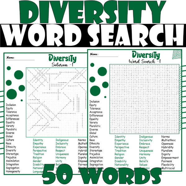 Diversity Word Search Puzzle , Diversity Word Search Activities | Made ...