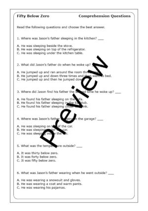 Robert Munsch "Fifty Below Zero" worksheets | Made By Teachers
