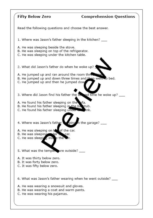 Robert Munsch "Fifty Below Zero" worksheets | Made By Teachers