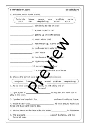 Robert Munsch "Fifty Below Zero" worksheets | Made By Teachers