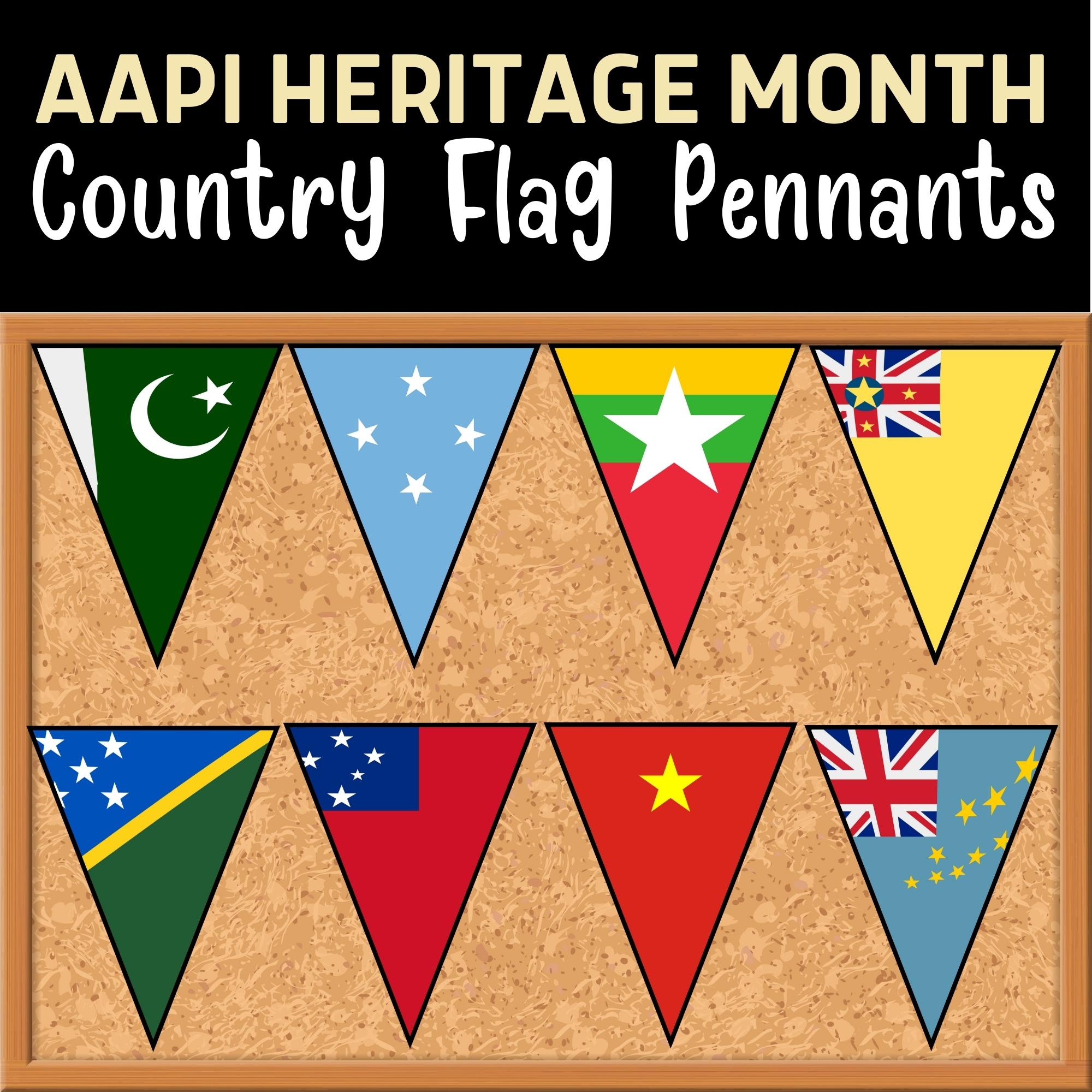 Asian Pacific American Heritage Month Countries Flag Pennants | Made By ...