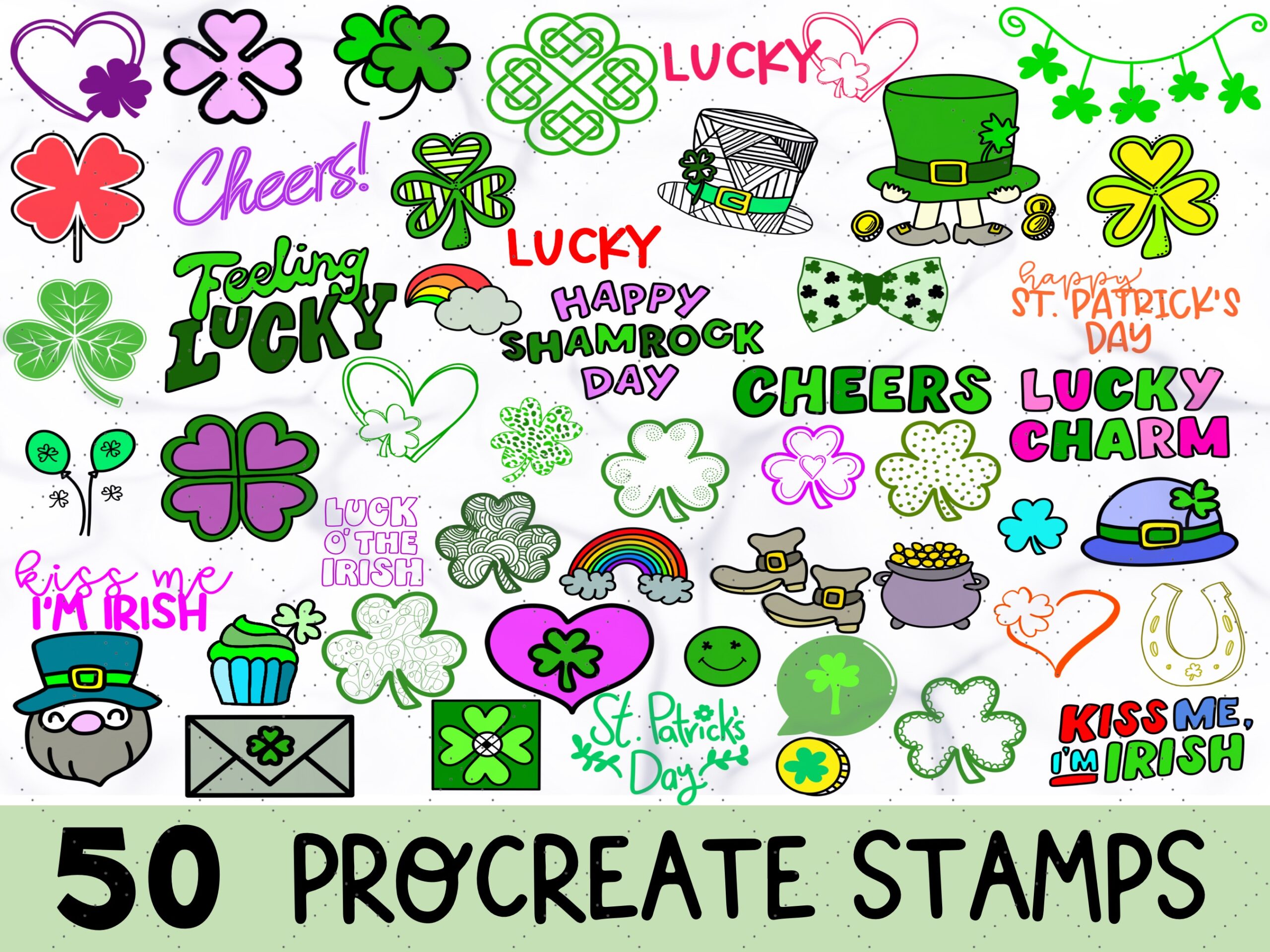 St Patricks Day Procreate Brush Stamp Procreate St Patricks Day Doodles ...