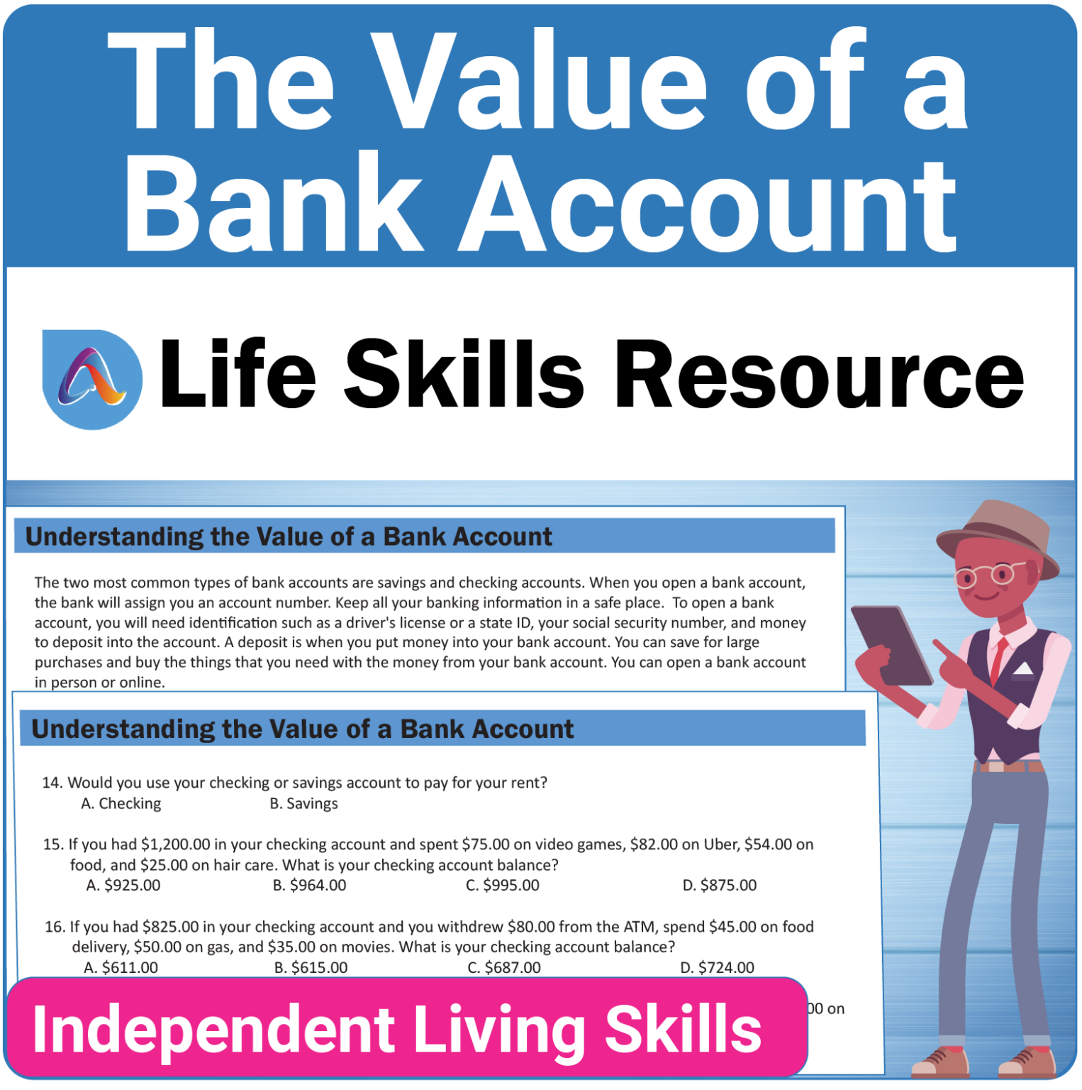 The Value of a Bank Account SPED No-Prep Independent Living Skills ...