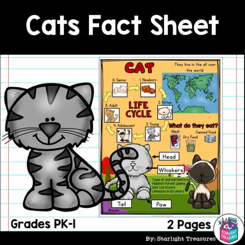 Cat Fact Sheet for Early Readers - Animal Study | Made By Teachers