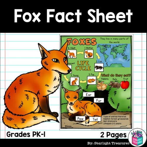 Fox Fact Sheet for Early Readers - Animal Study | Made By Teachers