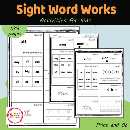 Printable Kindergarten Sight Words Worksheets Activities |High ...