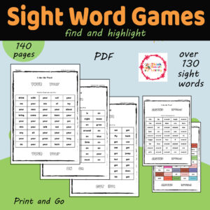 Printable Kindergarten Sight Words Worksheets find & highlight | Made ...