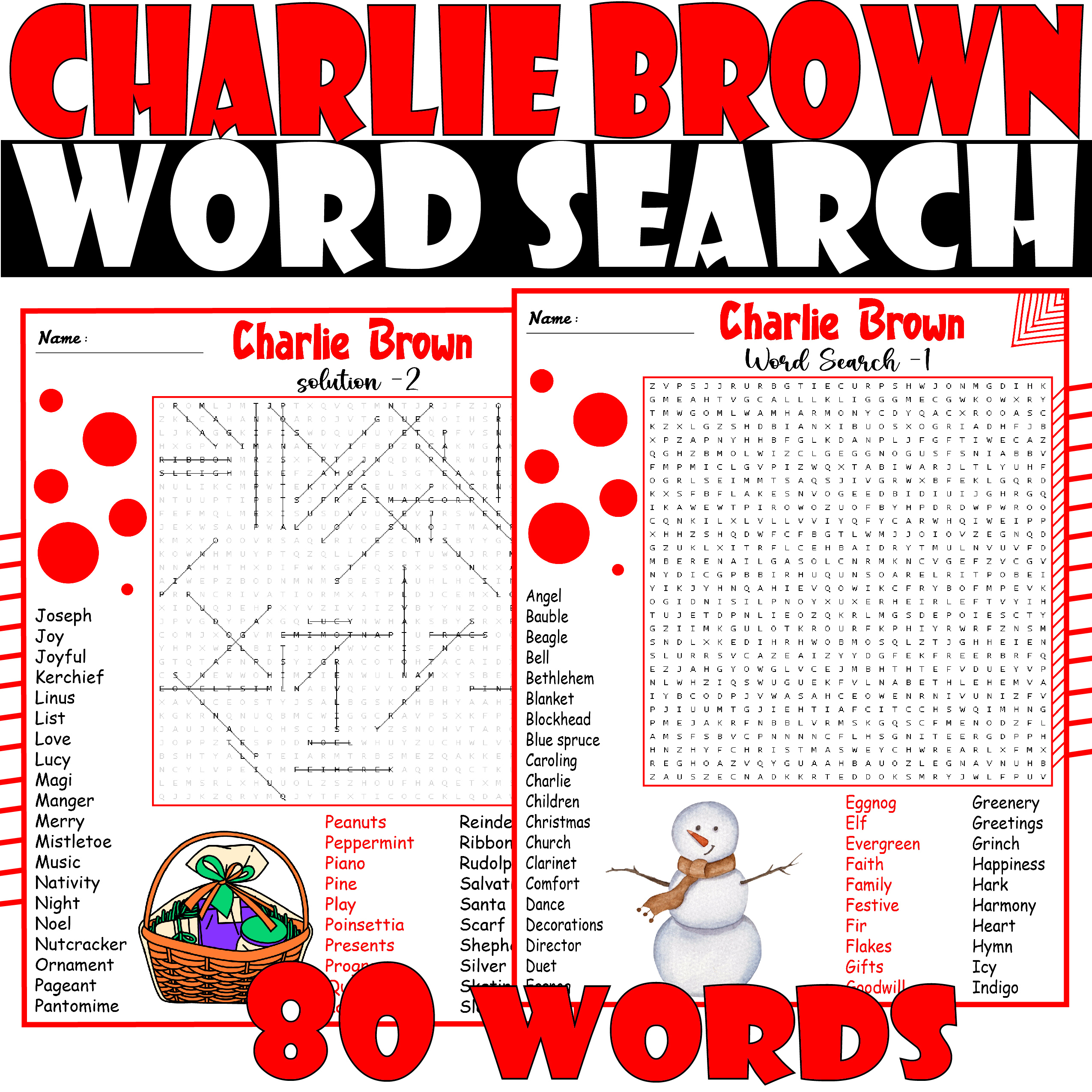 Charlie Brown Christmas Words Word Search Puzzle , Charlie Brown Word ...