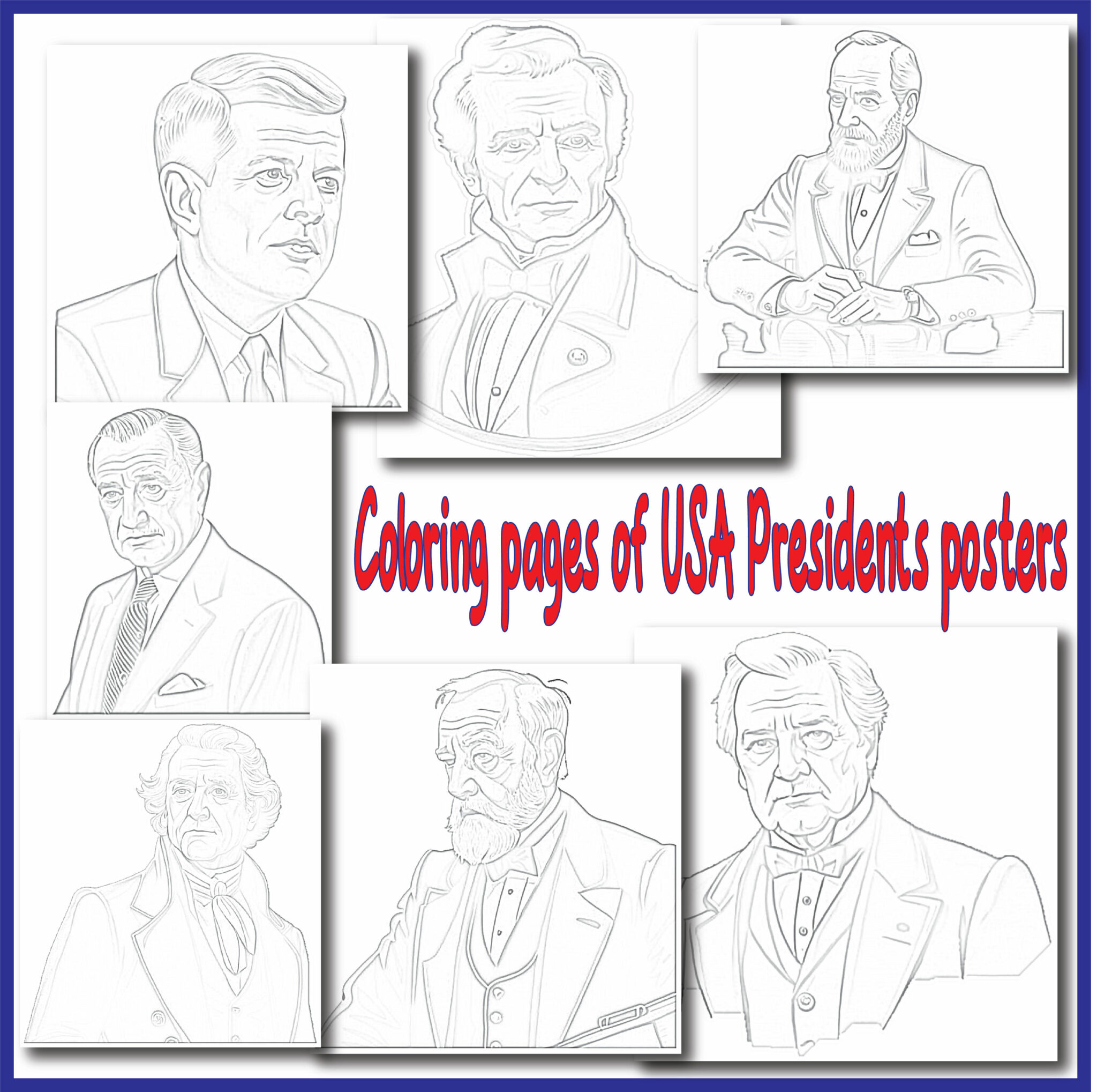 Printable United States Presidents Stickers | Coloring Pages US ...