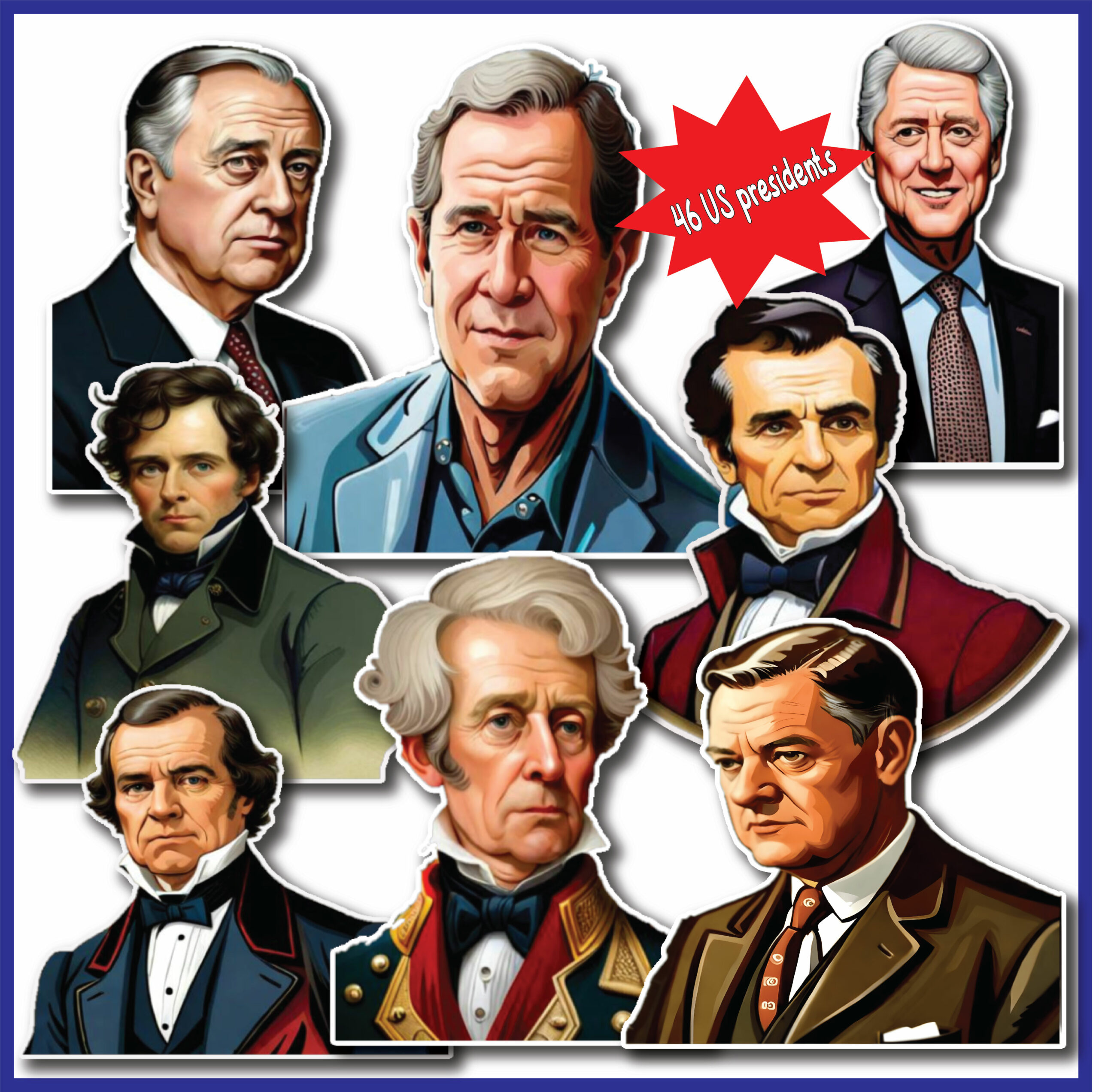 Printable United States Presidents Stickers | Coloring Pages US ...
