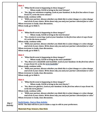 2nd Grade Science Lesson Earths Events, Erosion Prevention 2.ESS1.1, 2 ...