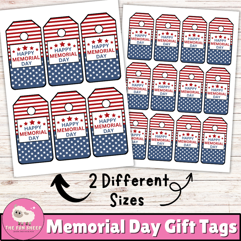 Memorial Day Gift Tags | Remembrance Day Gift Tags for Teacher and ...