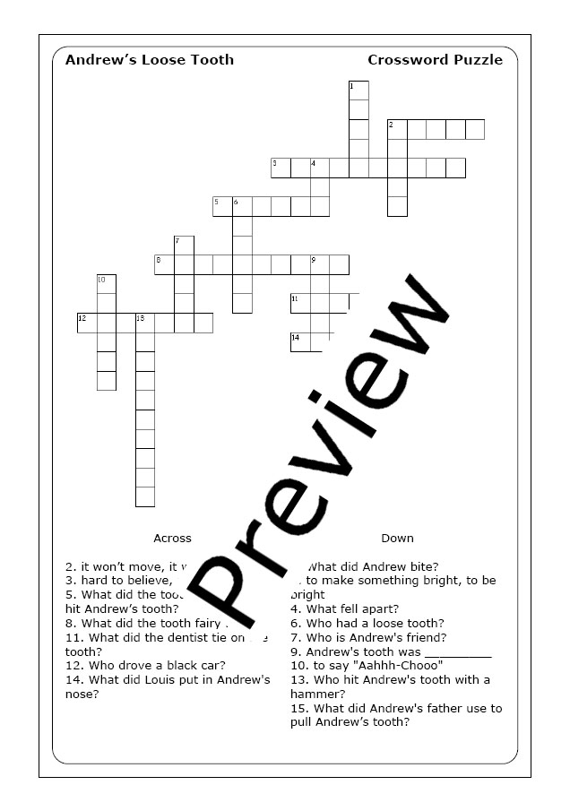 Robert Munsch "Andrew's Loose Tooth" worksheets | Made By Teachers