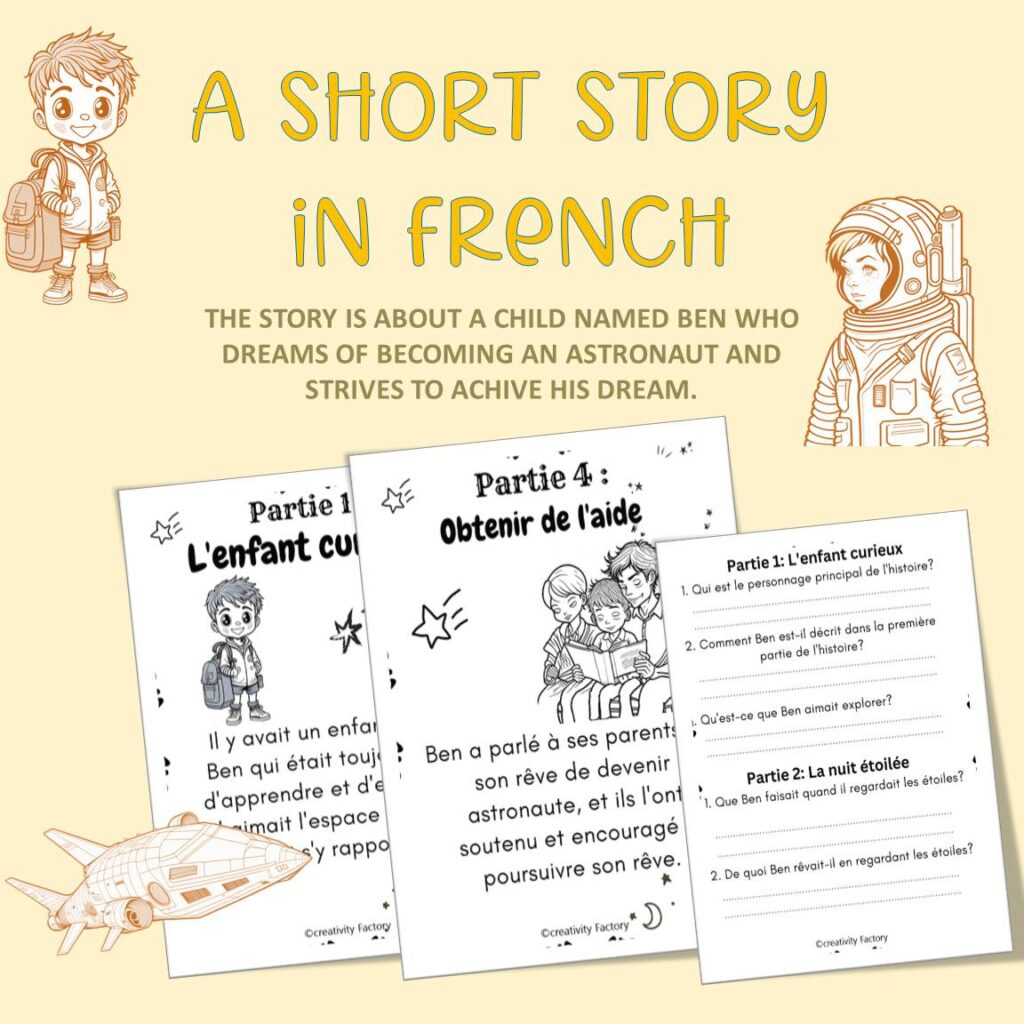 Short story in French(Histoire courte en français) | Made By Teachers