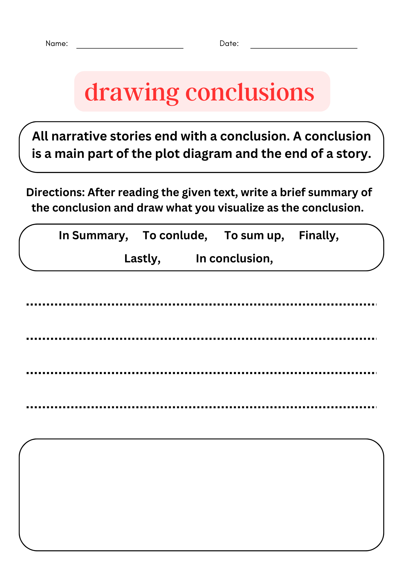 drawing conclusions examples with answers - Writing Conclusion ...
