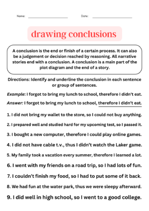 drawing conclusions examples with answers - Writing Conclusion ...