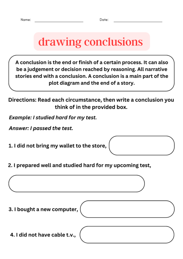 drawing conclusions examples with answers - Writing Conclusion ...