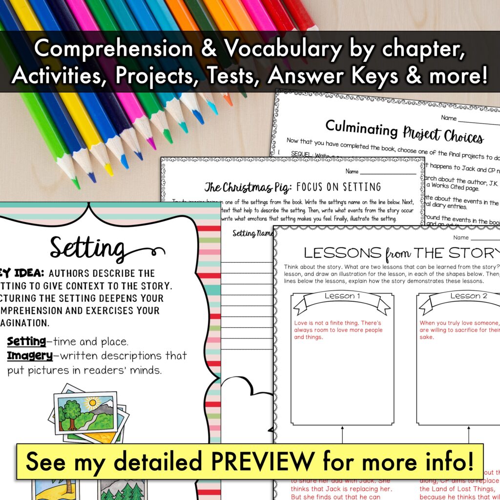 The Christmas Pig Novel Study Unit | Made By Teachers