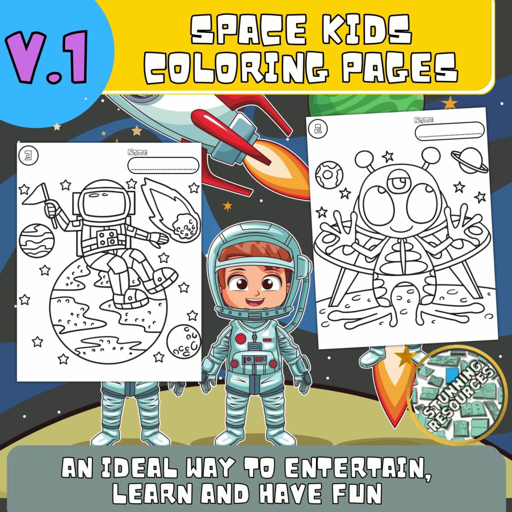 Space Kids Coloring Pages, Astronaut UFO Planets Coloring Pages V.1 ...