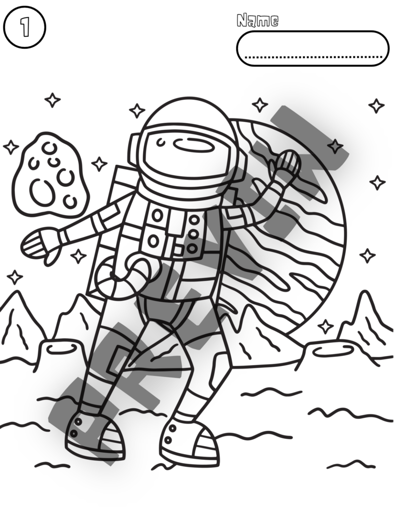 Space Kids Coloring Pages, Astronaut UFO Planets Coloring Pages V.1 ...