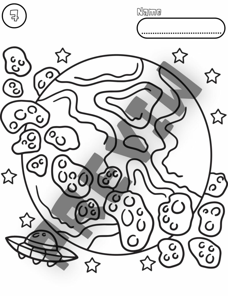 Space Kids Coloring Pages, Astronaut UFO Planets Coloring Pages V.2 ...