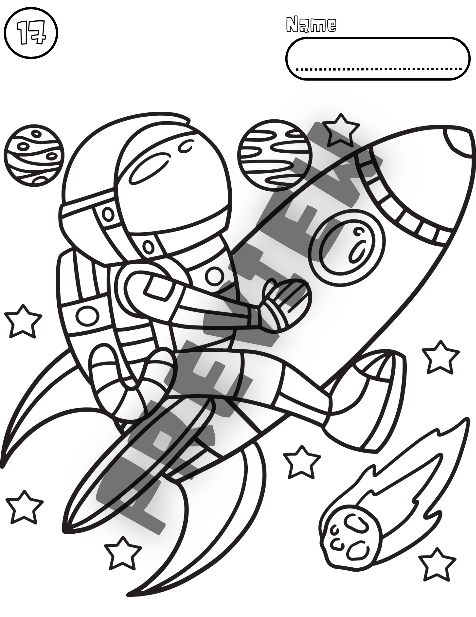Space Kids Coloring Pages, Astronaut UFO Planets Coloring Pages V.4 # ...