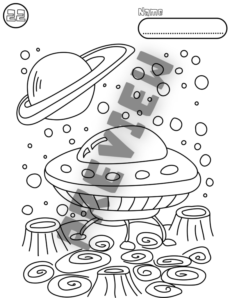 #UEFINAL5 Space Kids Coloring Pages Bundle, Astronaut UFO Planets ...