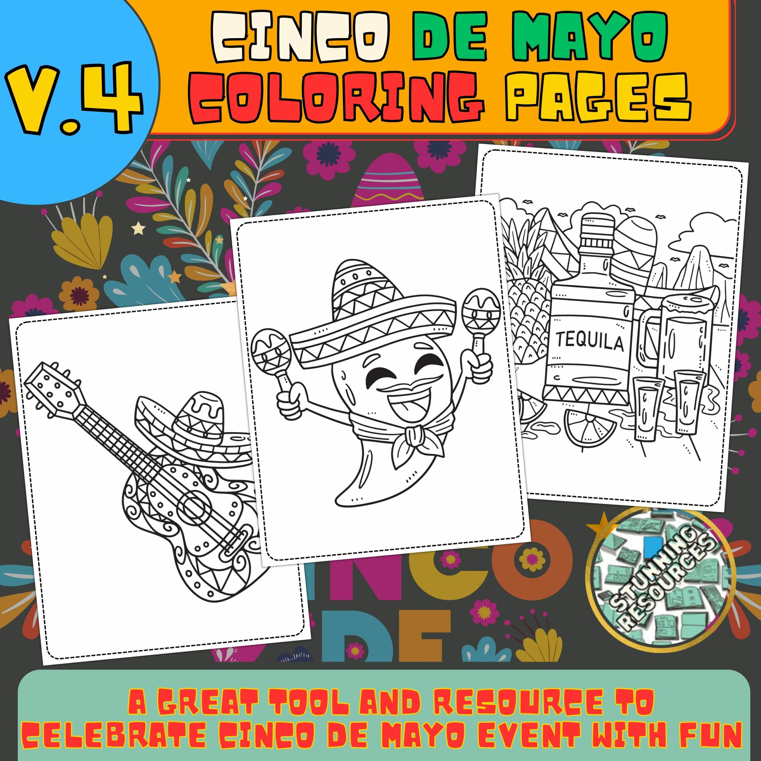 Cinco De Mayo Coloring Pages V.4 #APRILUE2 | Made By Teachers