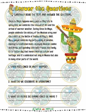 #UEFINAL Cinco De Mayo Reading Comprehension, Cinco De Mayo Activities ...