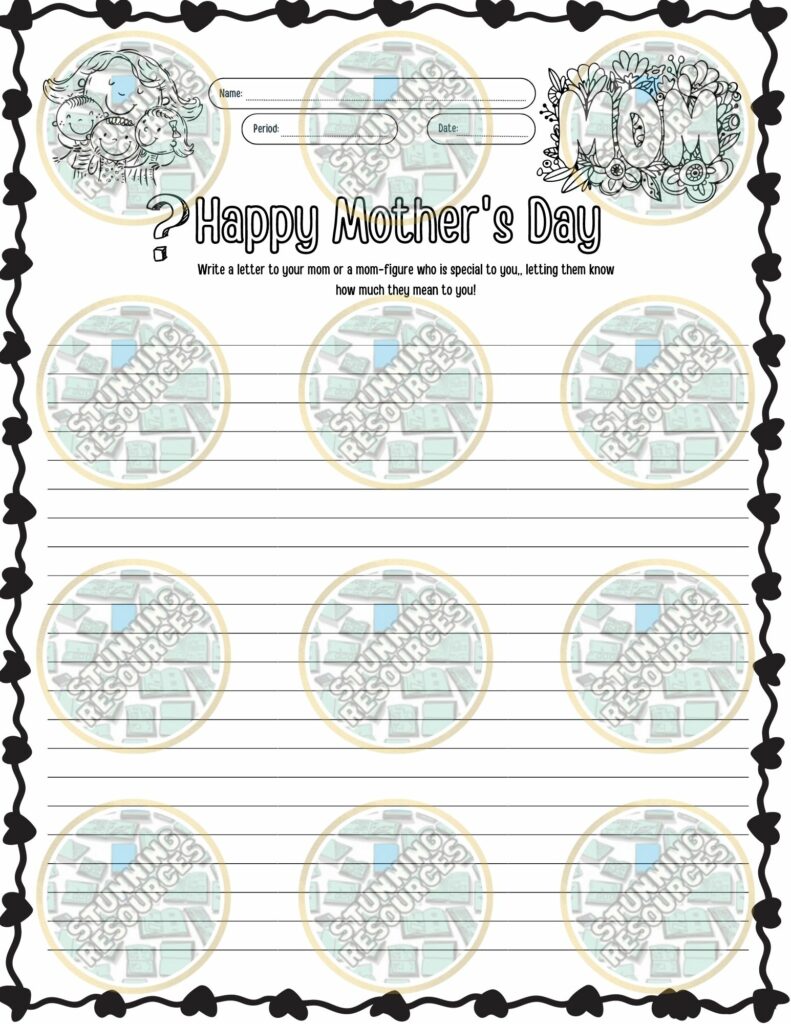 #UEFINAL5 Mother's Day Activities Pages Worksheet for Kids and Students ...